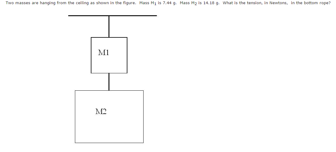 Solved Two masses are hanging from the ceiling as shown in | Chegg.com