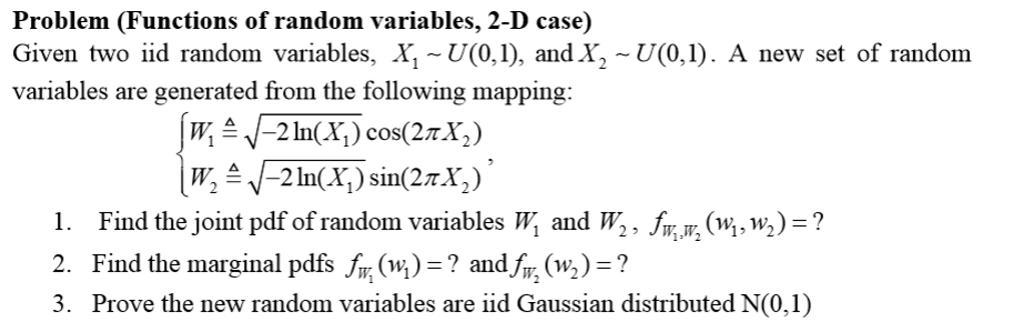 Solved Given Two Iid Random Variables X1 ~ U0 1 And