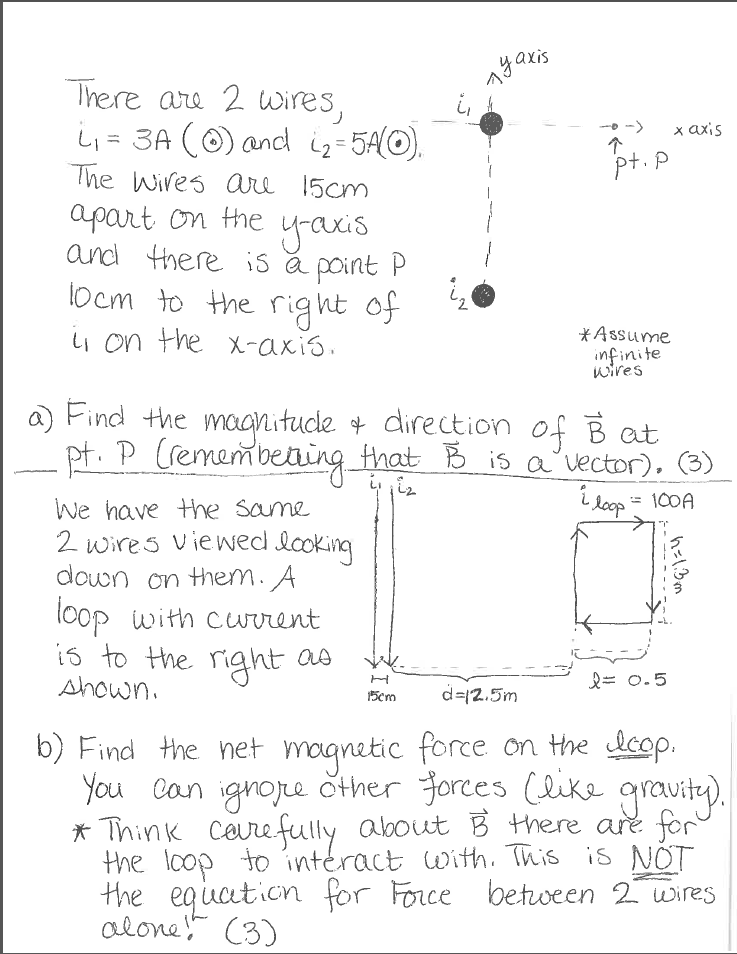 Solved There are 2 wires, i_1 = 3A () and i_2 = 5A (). The | Chegg.com