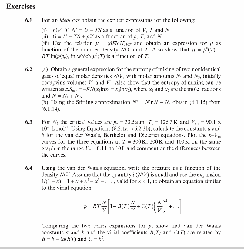 For an ideal gas obtain the explicit expressions for | Chegg.com