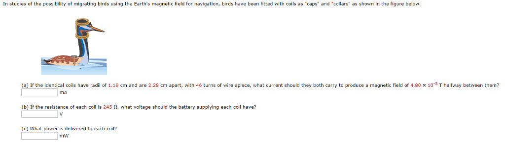 Solved In studies of the possibility of migrating birds | Chegg.com