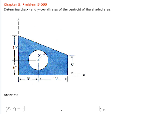 Solved Determine The X And Y Coordinates Of The Centroid Of