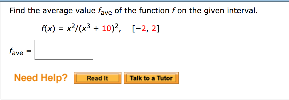 Solved Find the average value f_ave of the function f on the | Chegg.com