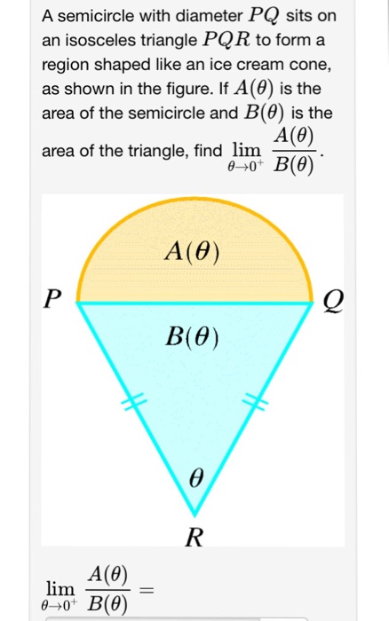 Solved A semicircle with diameter PQ sits on an isosceles | Chegg.com