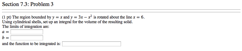 The region bounded by y = x and y = 3x - x2 a rotated | Chegg.com