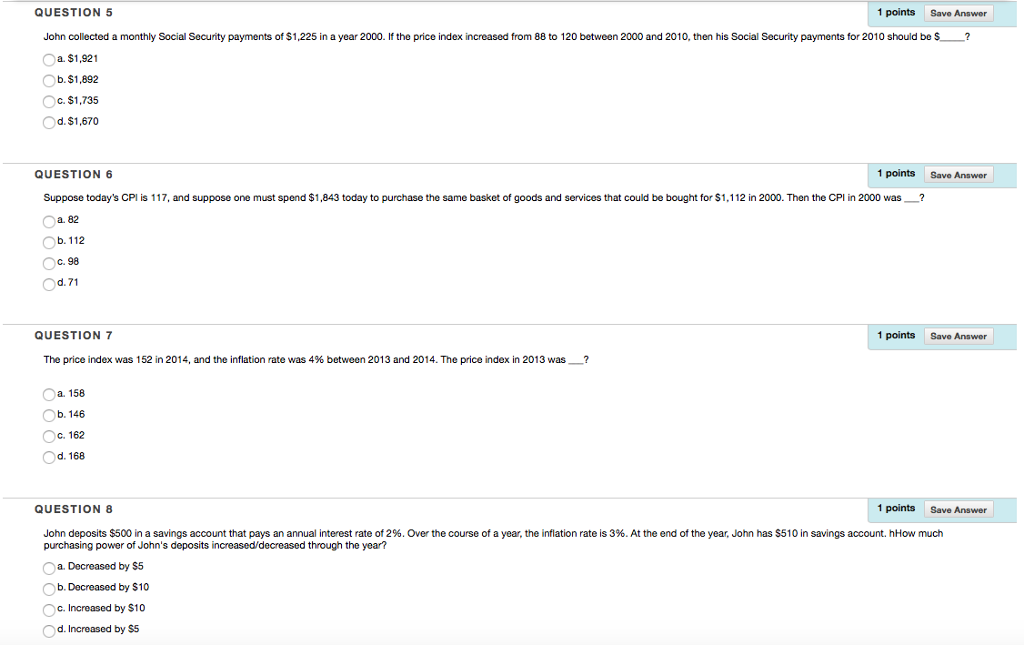 Solved QUESTION 5 1 points Save Answer John collected a | Chegg.com