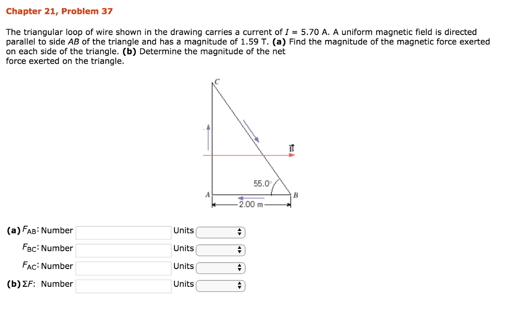 Solved Chapter 21, Problem 37 The triangular loop of wire | Chegg.com
