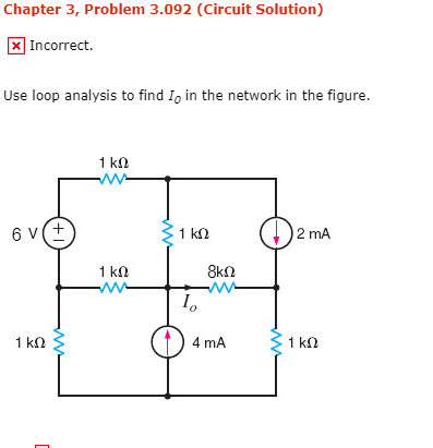 Solved Chapter 3, Problem 3.092 (Circuit Solution) X | Chegg.com