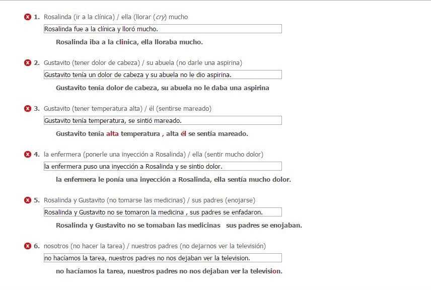 Need help with Spanish assignment. I've already | Chegg.com