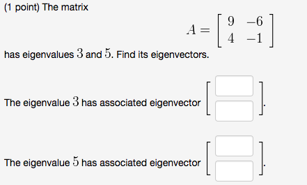 Solved The matrix A = [9 -6 4 -1] has eigenvalues 3 and 5. | Chegg.com