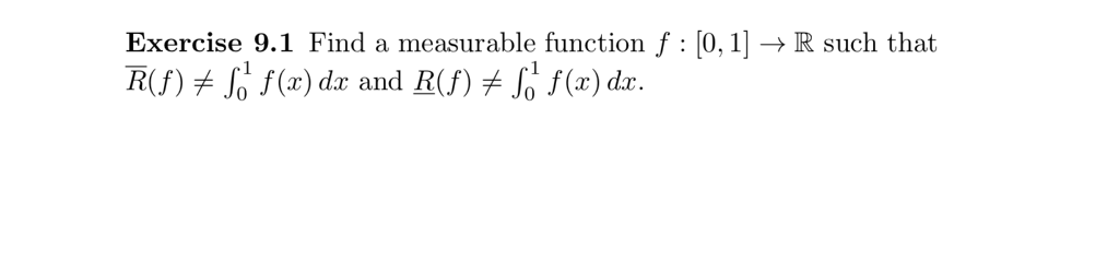 Solved Exercise 9 1 Find A Measurable Function F 0 1] → R