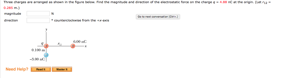Solved Three charges are arranged as shown in the figure | Chegg.com