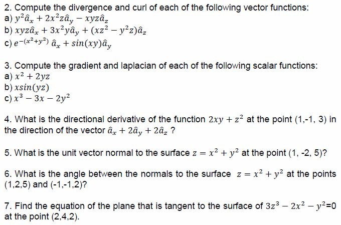 Solved 2 Compute The Divergence And Curl Of Each Of The 3019