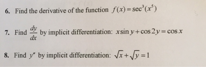 Solved Find the derivative of the function f(x) = sec^3 | Chegg.com