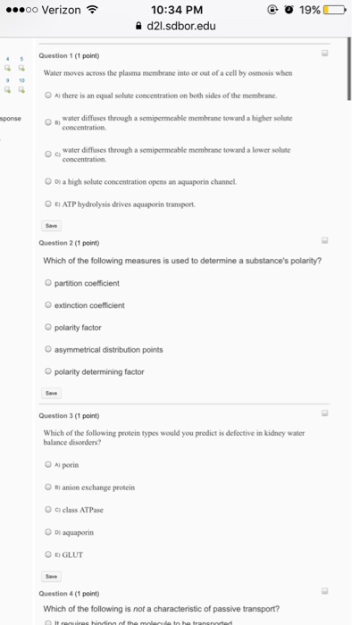 Solved Water moves across the plasma membrane into or out of | Chegg.com