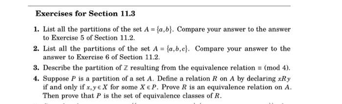 Solved List all the partitions of the set A = {a, b}. | Chegg.com