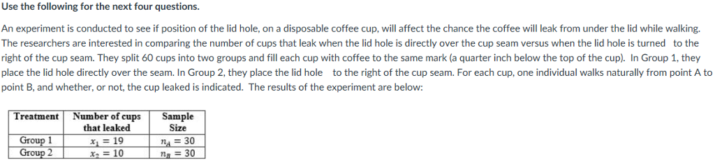 Solved Use the following for the next four questions. An | Chegg.com