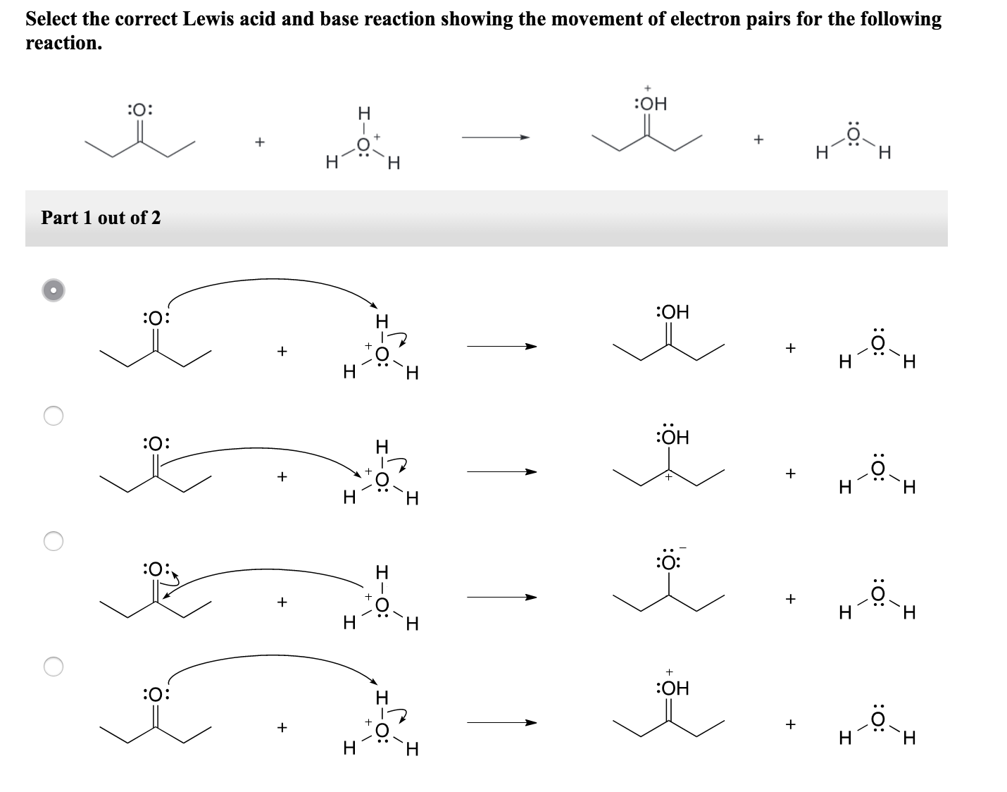 Solved Select the correct Lewis acid and base reaction | Chegg.com