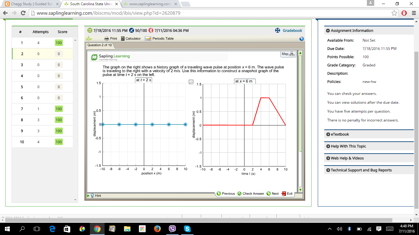 Solved The graph on the right shows a history graph of a | Chegg.com