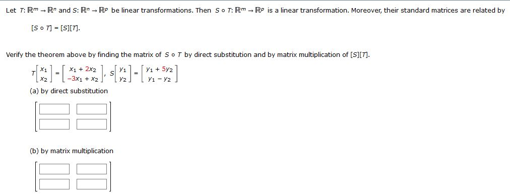 Solved Let T: Rm ? Rn and S:? Rp be linear transformations. | Chegg.com