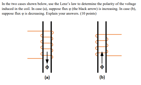 Solved In the two cases shown below, use the Lenz's law to | Chegg.com
