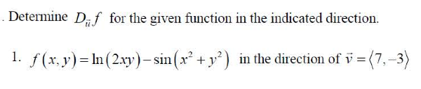 Solved Determine D_u bar f for the given function in the | Chegg.com