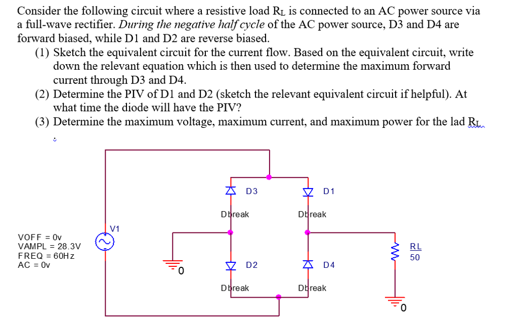 Solved Consider the following circuit where a resistive load | Chegg.com