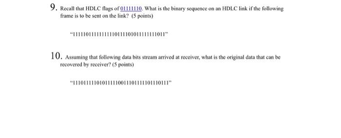 Solved Recall that HDLC Hays of 01111110. What is the binary | Chegg.com