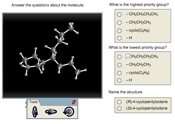 Solved Answer the questions about the molecule. Tools What | Chegg.com