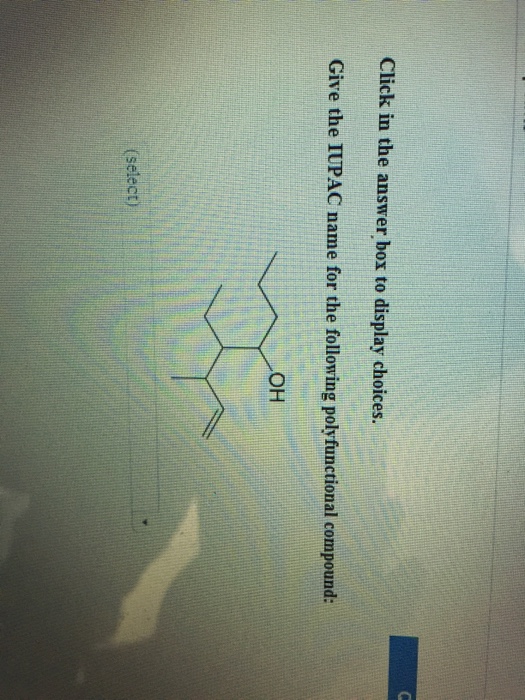 Solved Click in the answer box to display choices. Give the | Chegg.com