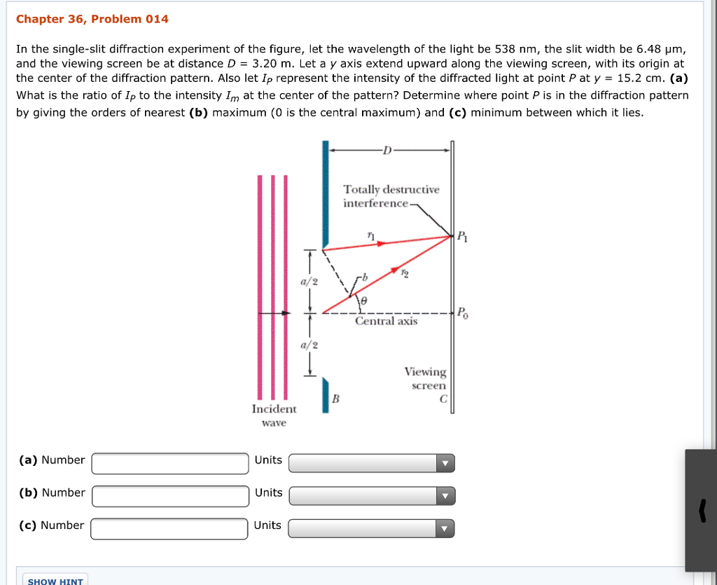 Solved Chapter 36, Problem 014 In the single-slit | Chegg.com