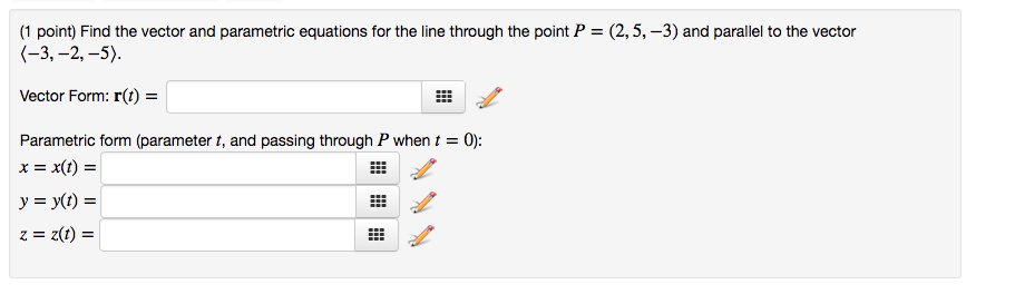 Solved Find the vector and parametric equations for the line | Chegg.com