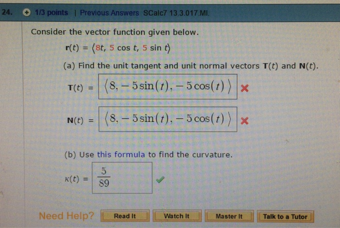 Solved: Consider The Vector Function Given Below, R(t) = (... | Chegg.com