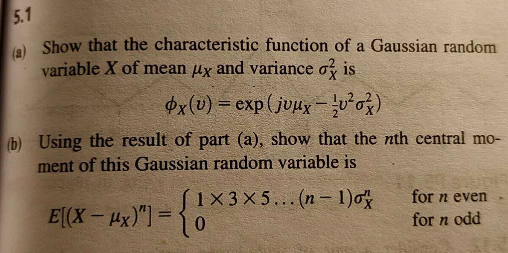 Solved 5.1 a) Show that the characteristic function of a | Chegg.com