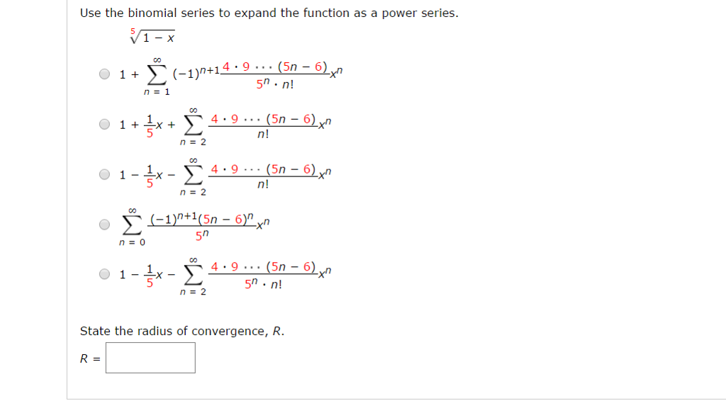 Solved Use the binomial series to expand the function as a | Chegg.com