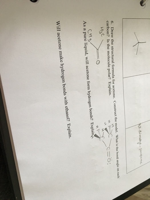 Solved Draw the structural formula for acetone. Construct | Chegg.com