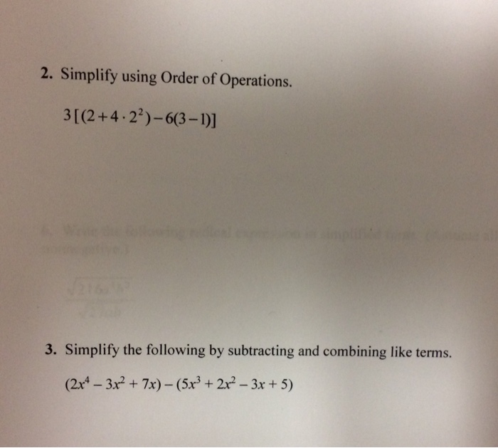 Solved Simplify using Order of Operations. 3[(2 + 4 middot | Chegg.com
