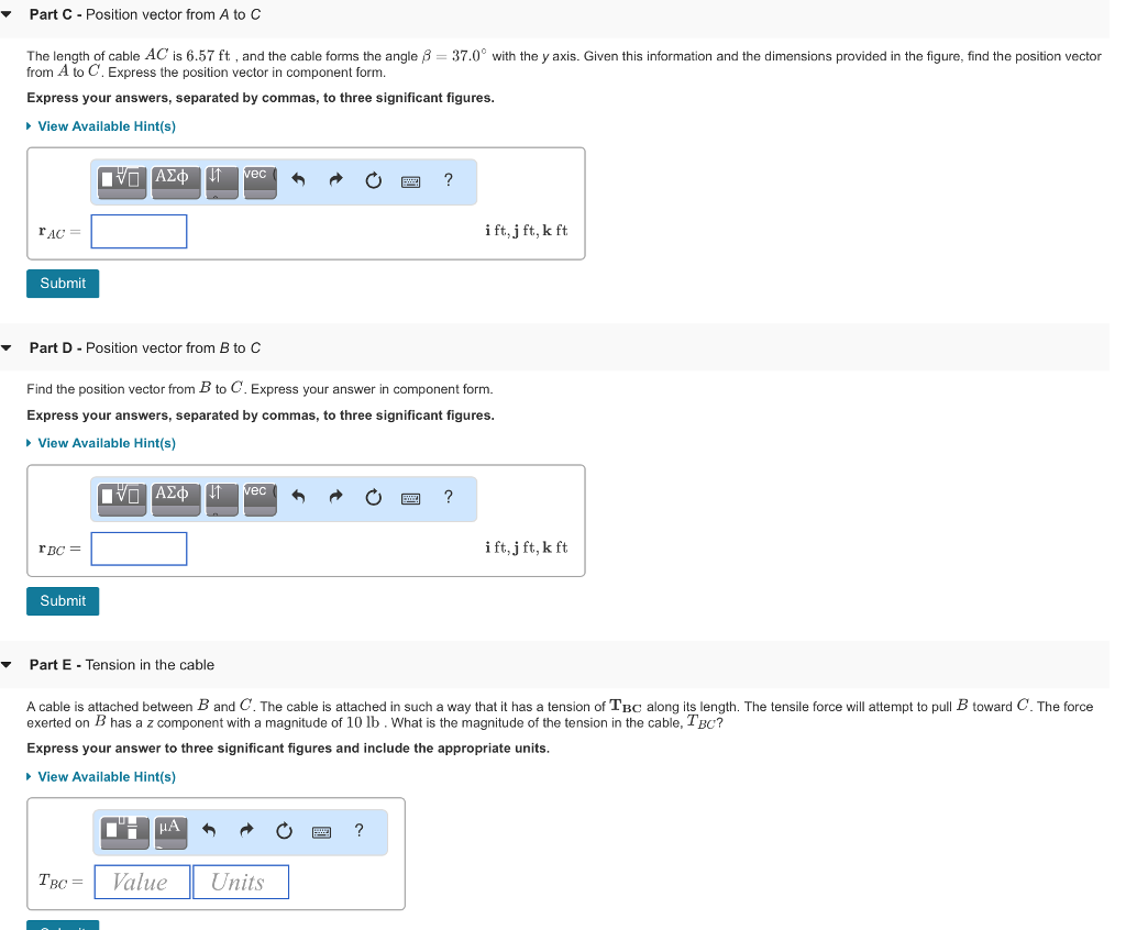 Solved Learning Goal: Part A-Position vector from A to B | Chegg.com