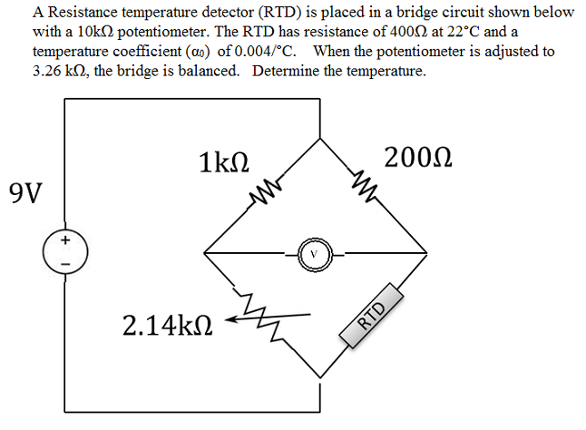 Solved A Resistance temperature detector (RTD) is place din | Chegg.com