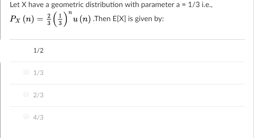 Solved Let X have a geometric distribution with parameter a | Chegg.com