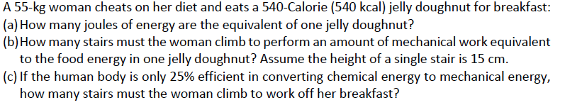 Solved A 55-kg woman cheats on her diet and eats a | Chegg.com