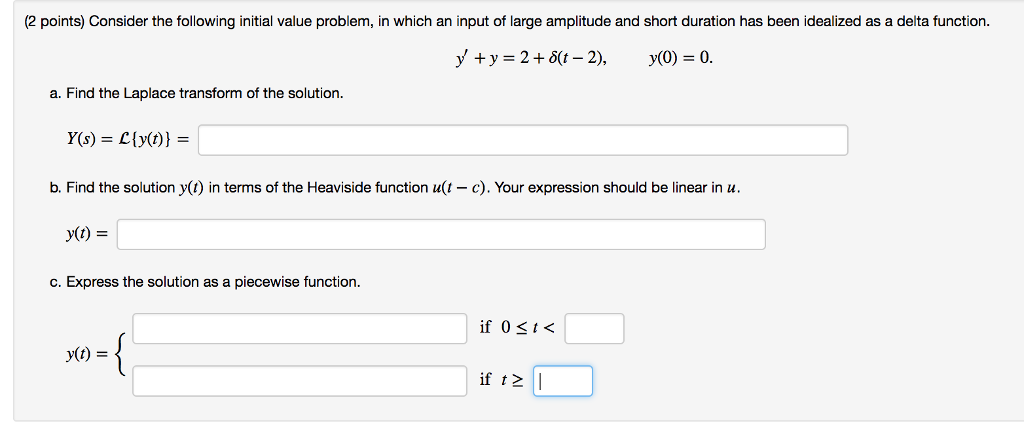 Solved Consider the following initial value problem, in | Chegg.com