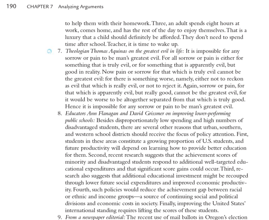 188 Chapter7 Analyzing Arguments Summarizing Longer
