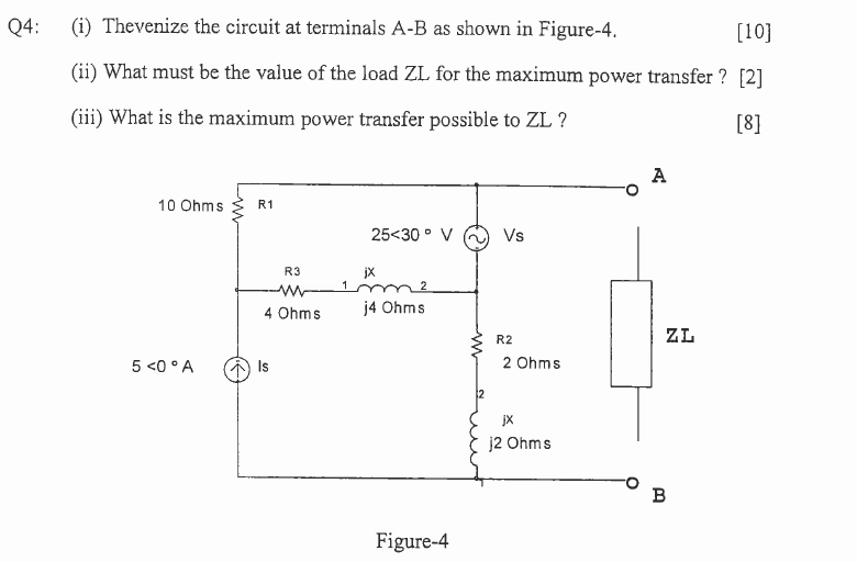Solved (i) Thevenize the circuit at terminals A-B as shown | Chegg.com