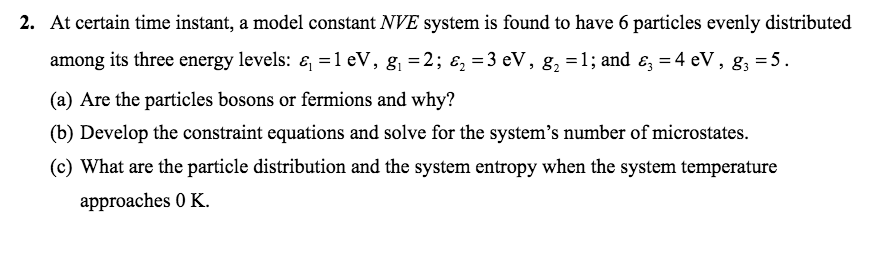 At certain time instant, a model constant NVE system | Chegg.com