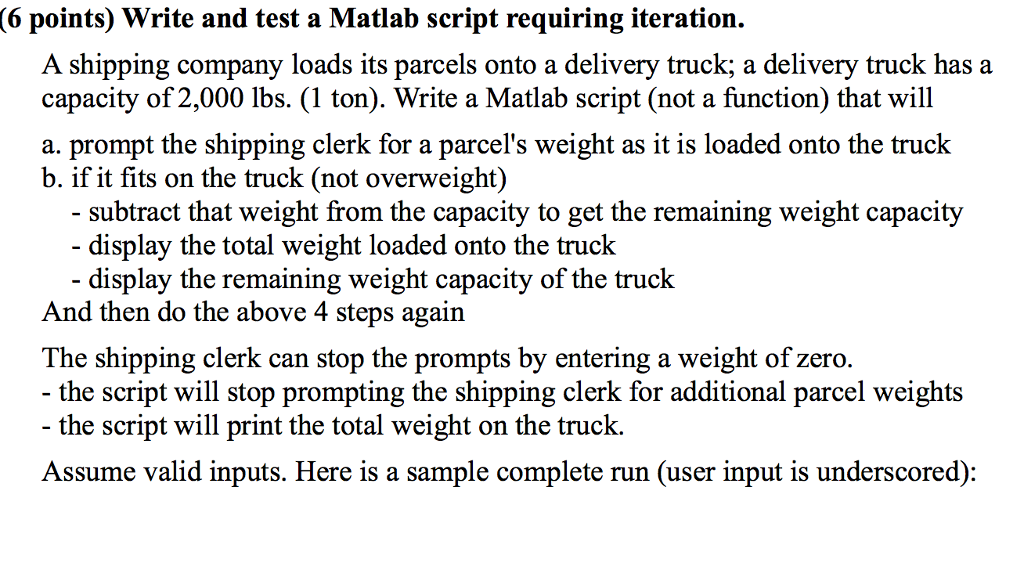 Solved 6 Points Write And Test A Matlab Script Requiring 5041