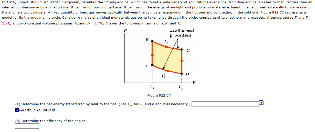 Solved In 1816, Robert Stirling, a Scottish clergyman, | Chegg.com