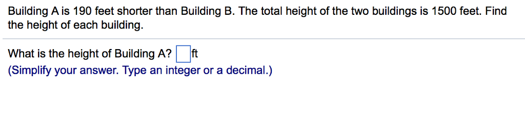 Solved Building A is 190 feet shorter than Building B. The | Chegg.com