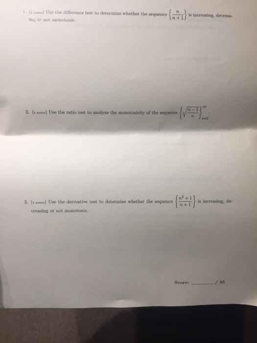 Solved Use the difference test to determine whether the | Chegg.com