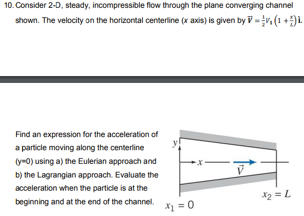Solved 10. Consider 2-D, steady, incompressible flow through | Chegg.com Solved 10. Consider 2-D, steady, incompressible flow through | Chegg.com